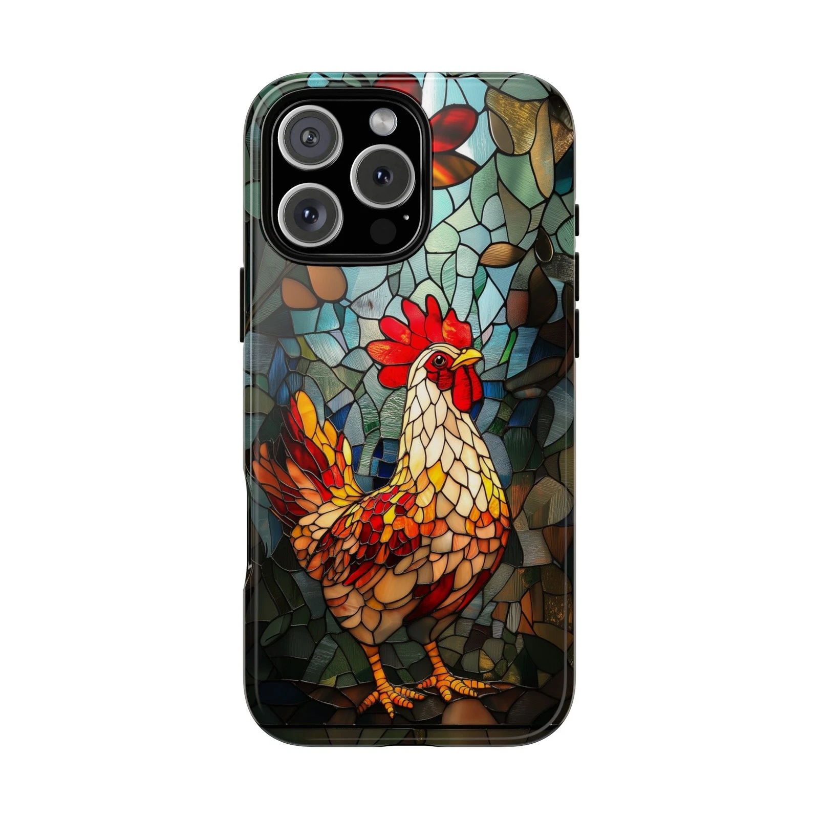 Chicken Hen Glass Country Folk Art iPhone Case 17 through 11 Pro Max ...