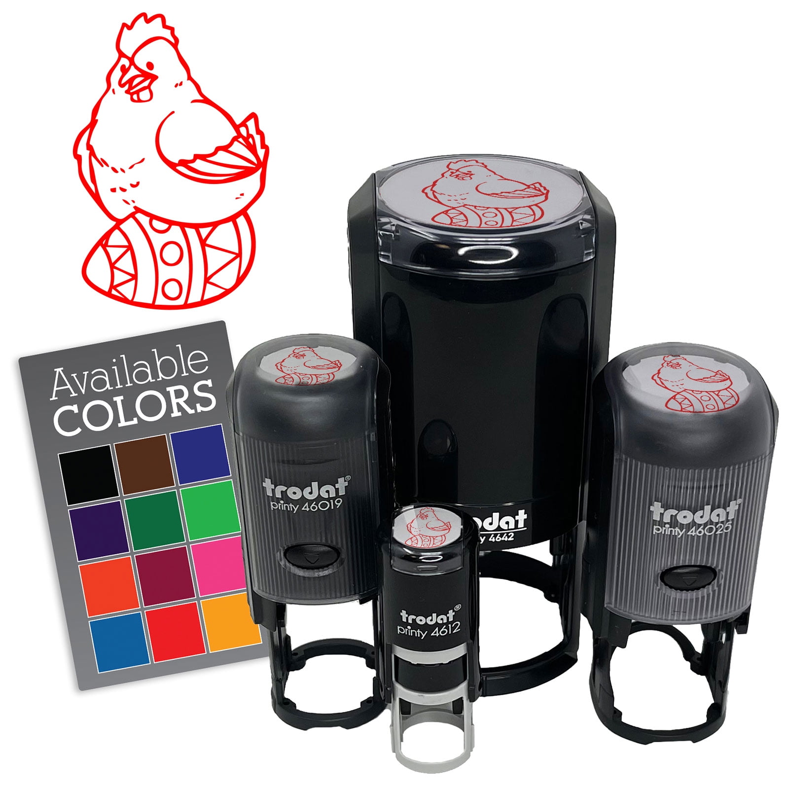 Chicken Hen Sitting On Easter Egg Self-Inking Rubber Stamp Ink Stamper ...