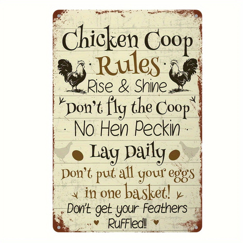 Chicken House Tin Metal Sign painting plate retro style decor 8x12 ...