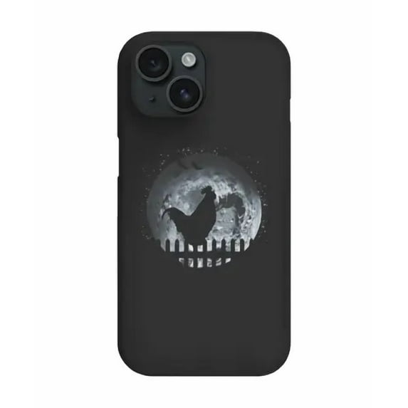 Chicken Howling at Moon Funny Animal Phone Case for iPhone 16 15 14 13 ...