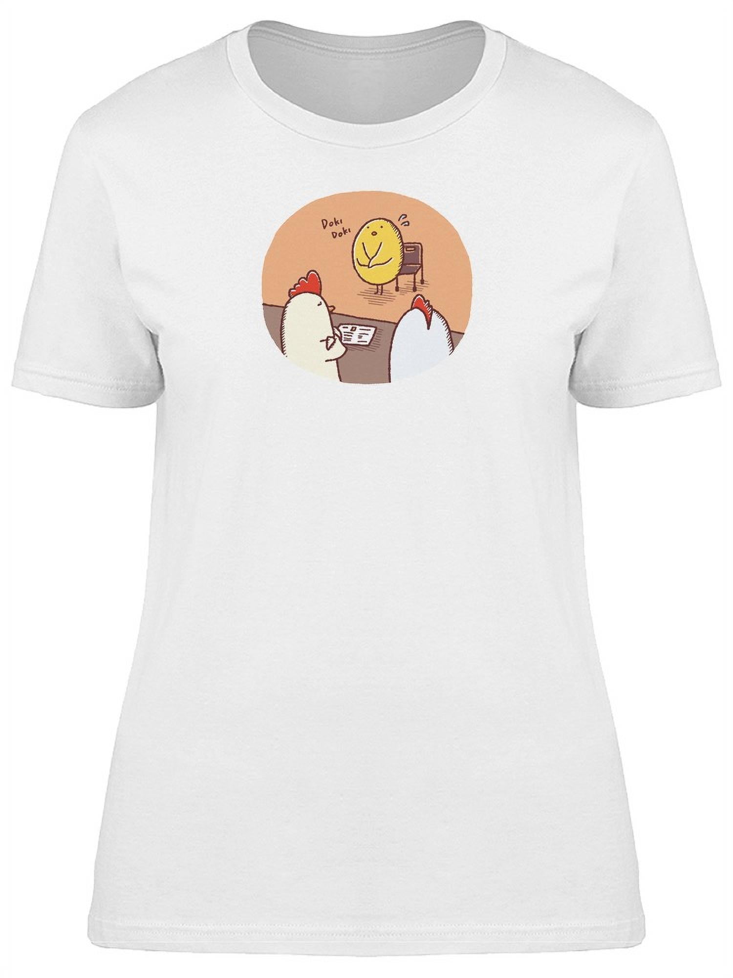Chicken Interview Funny Cartoon T-Shirt Women -Image by Shutterstock ...