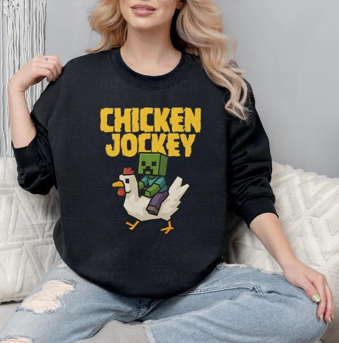 Chicken Jockey Battle Mode T-Shirt Funny Gamer Cluck Action Tee, for ...