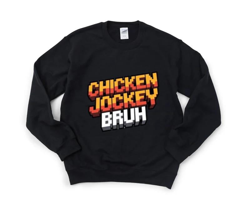 Chicken Jockey Bruh Humorous Gaming Slang Graphic Statement Player ...