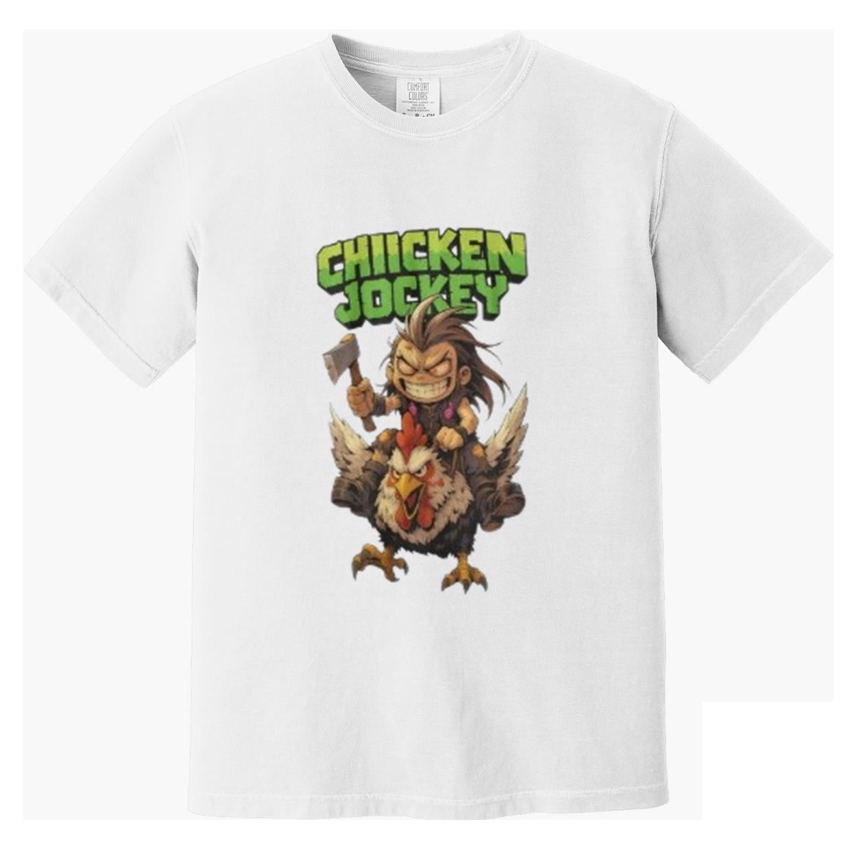 Chicken Jockey Classic Retro Gaming Pixel Sty Comfort Color T-Shirt ...