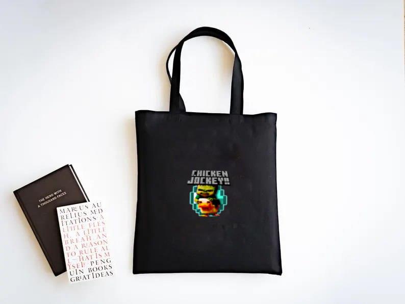 Chicken Jockey Custom Funny Gamer Design Graphic Tote Bag Unique ...