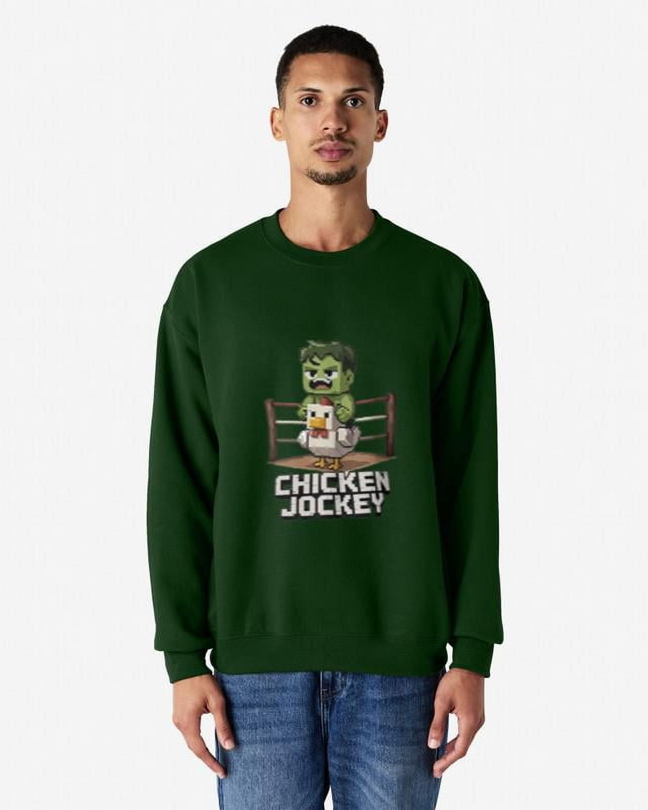 Chicken Jockey Essential Gamer Pixel Art Style Sweatshirt, for men ...