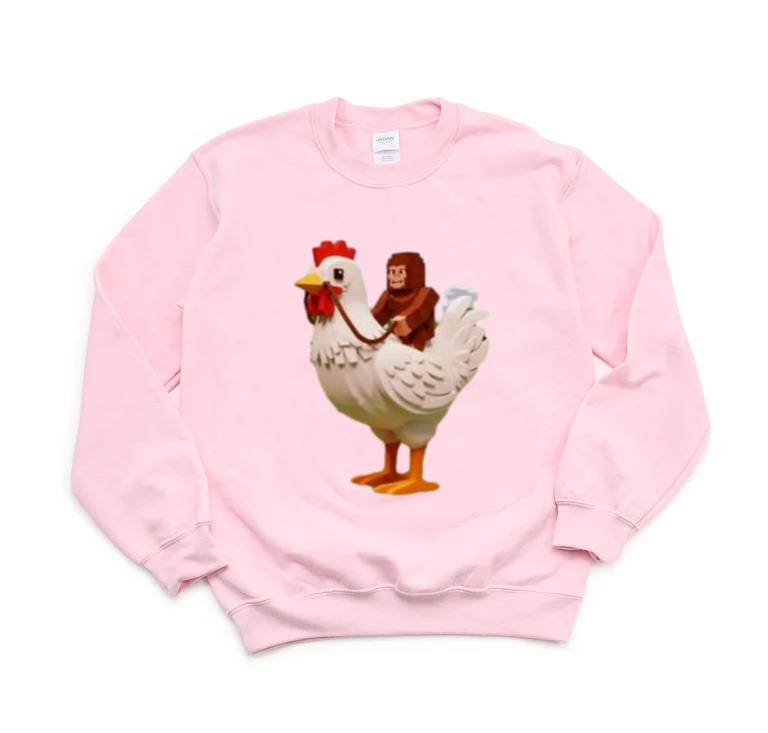 Chicken-Jockey Funny Bigfoot Riding Chicken Mythical Player Graphic ...