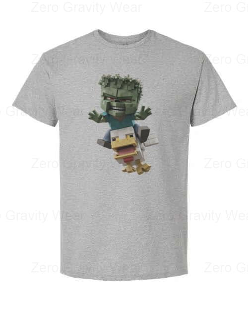Chicken Jockey Funny Blocky Tribute Pixel Gamer Meme Unisex TShirt ...