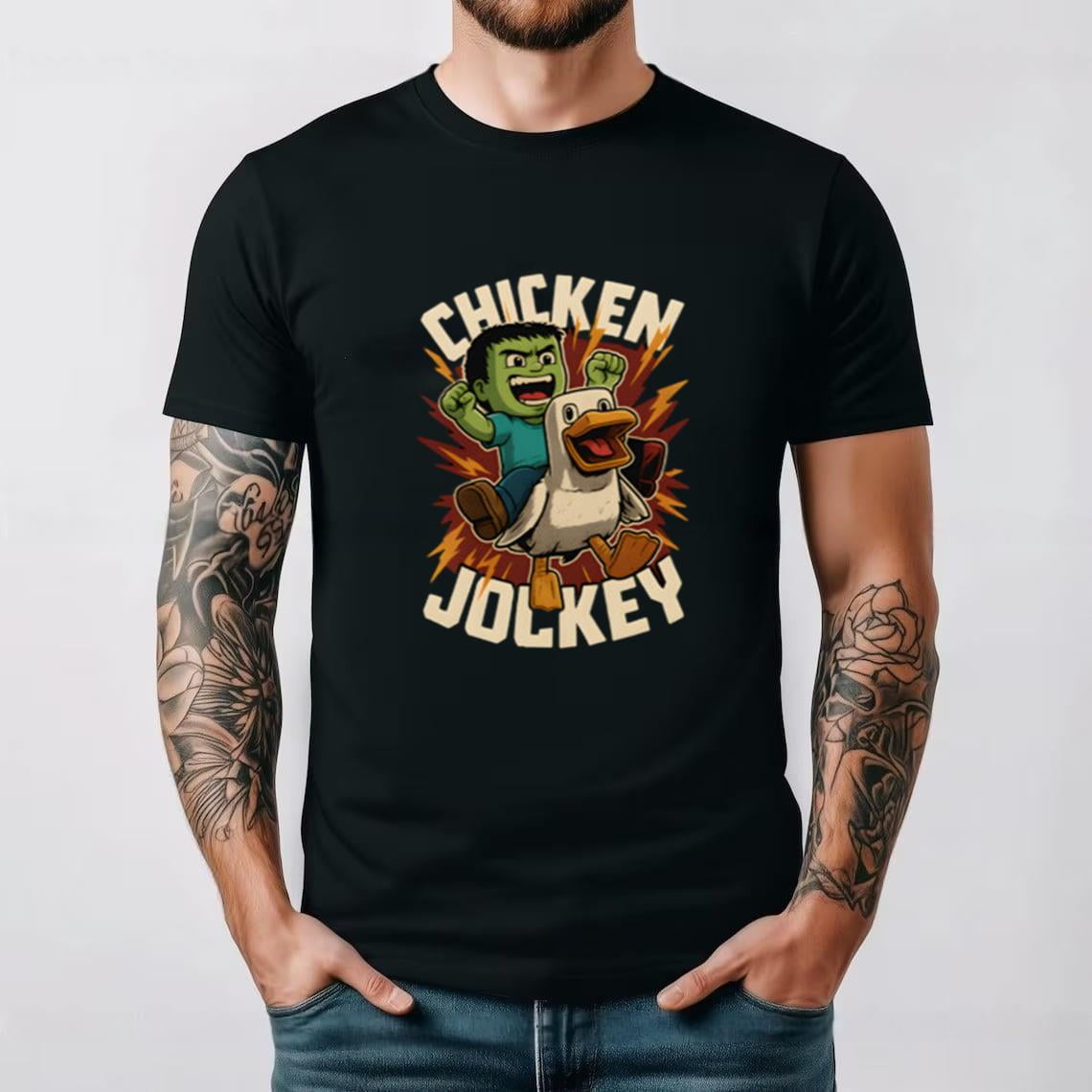 Chicken Jockey Funny Gamer Meme Character Art Style Unisex T-shirt, for ...