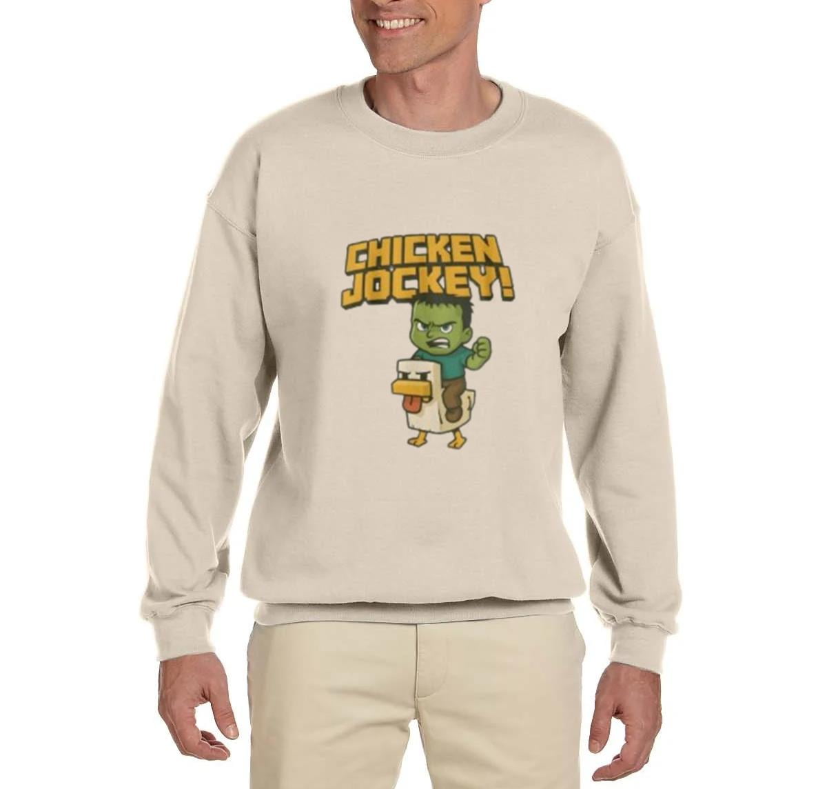 Chicken Jockey Funny Hulk Riding Pixel Chicken Ok Sweatshirt, for men ...