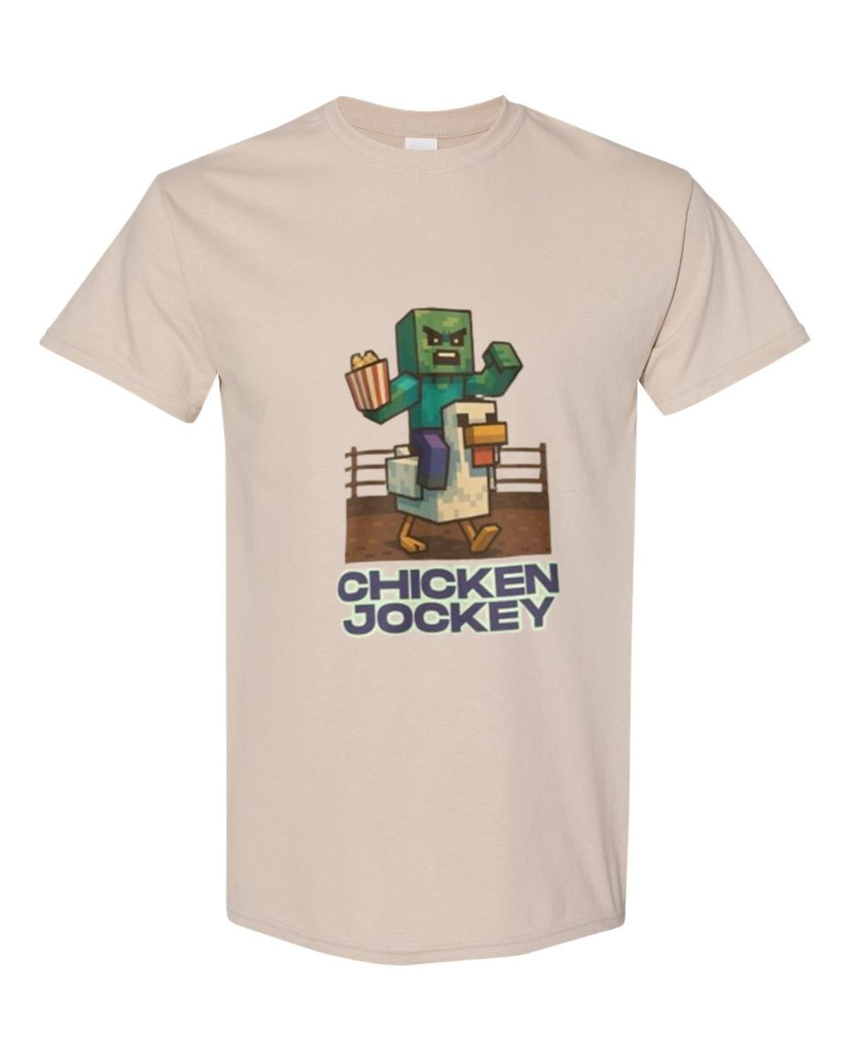 Chicken Jockey Gamer Fun Pixel Art Design Cute T-Shirt, for men & women ...