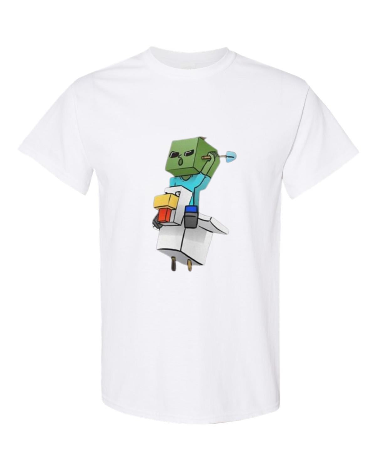 Chicken Jockey Minecraft Gamer Fun Pixel Art Tee T-Shirt, for men ...