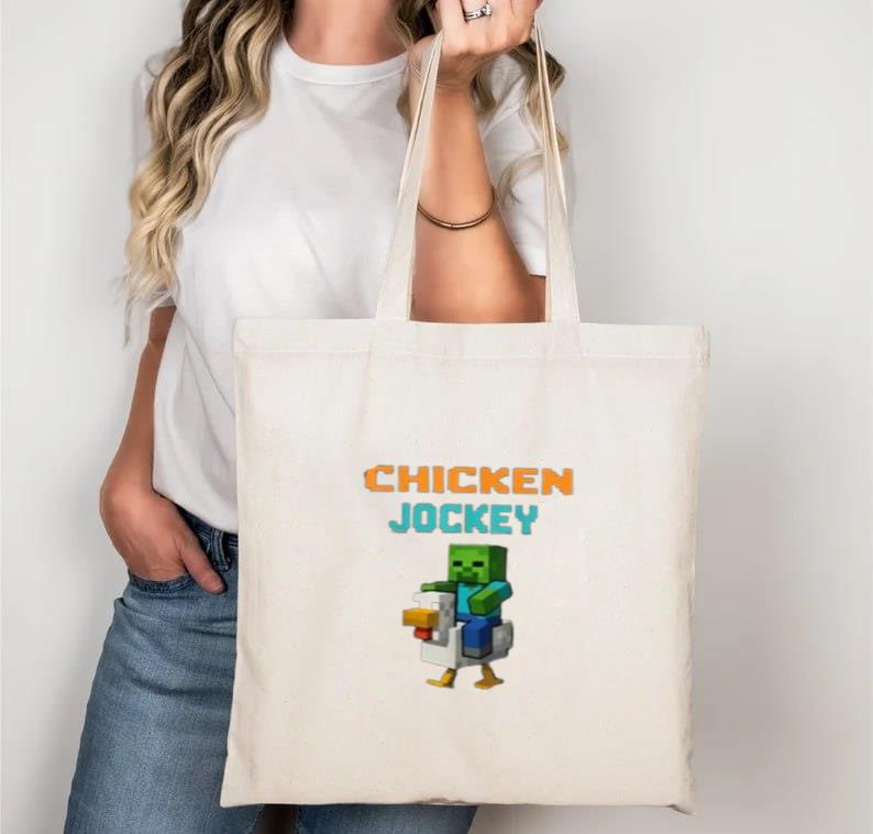 Chicken Jockey Minecraft Meme Gamer Mob Rider Funny Gaming Pixel Art ...