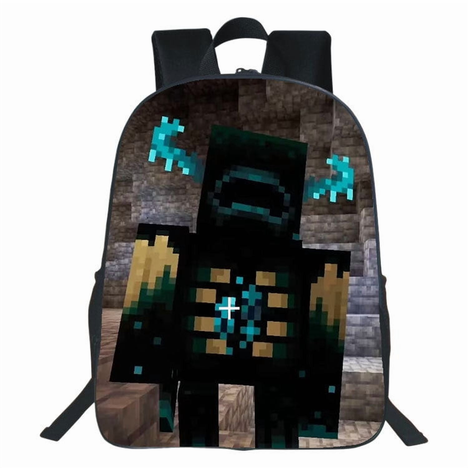 Chicken Jockey Print Backpack Minecraft Warden Guardian Youth Men and Women Casual Lightweight ...