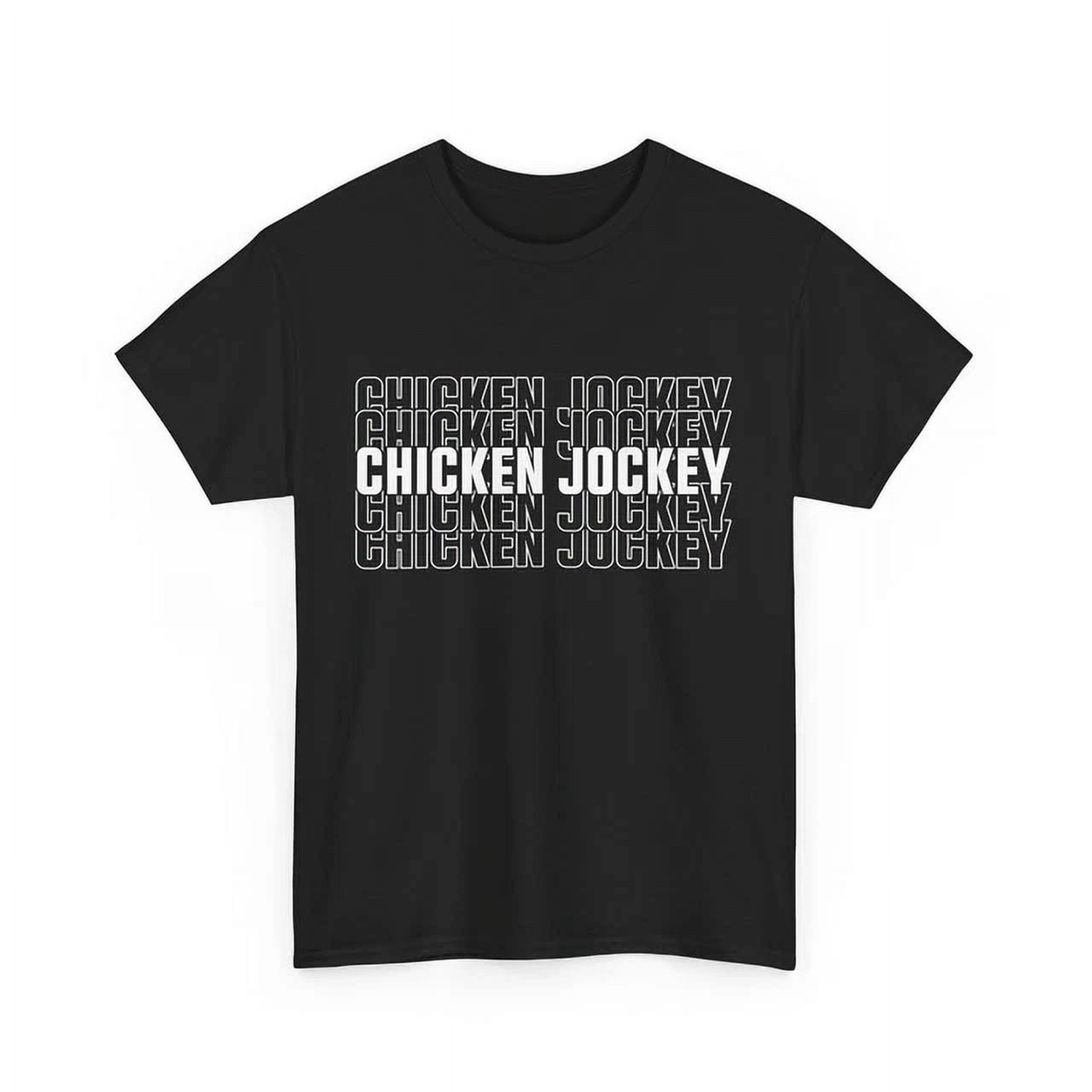 Chicken Jockey Stacked Repeat Font T-Shirt, Chicken Jockey Funny T ...