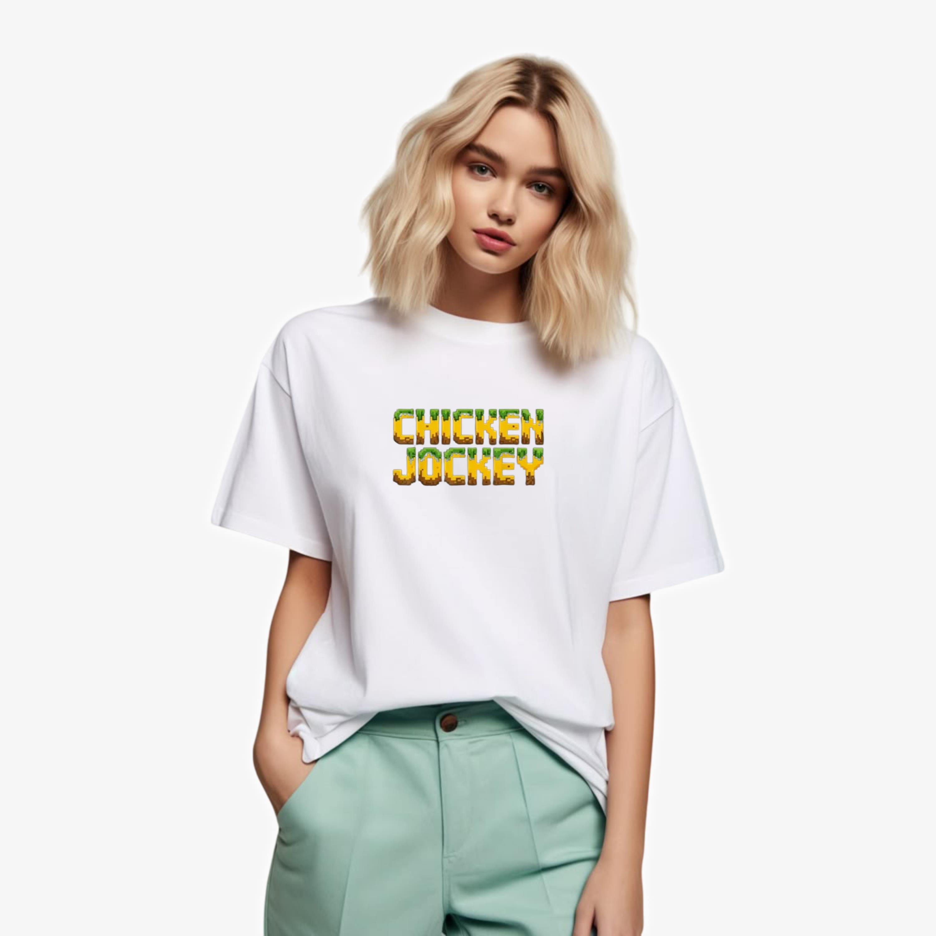 Chicken Jockey Unisex Hilarious Cotton Gamer Minecraft Mob Rider Meme ...