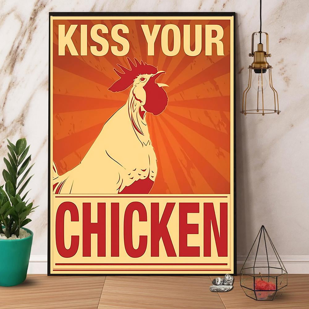 Chicken Kiss Your Chicken Paper Poster No Frame Matte Wall Art Decor 24 ...