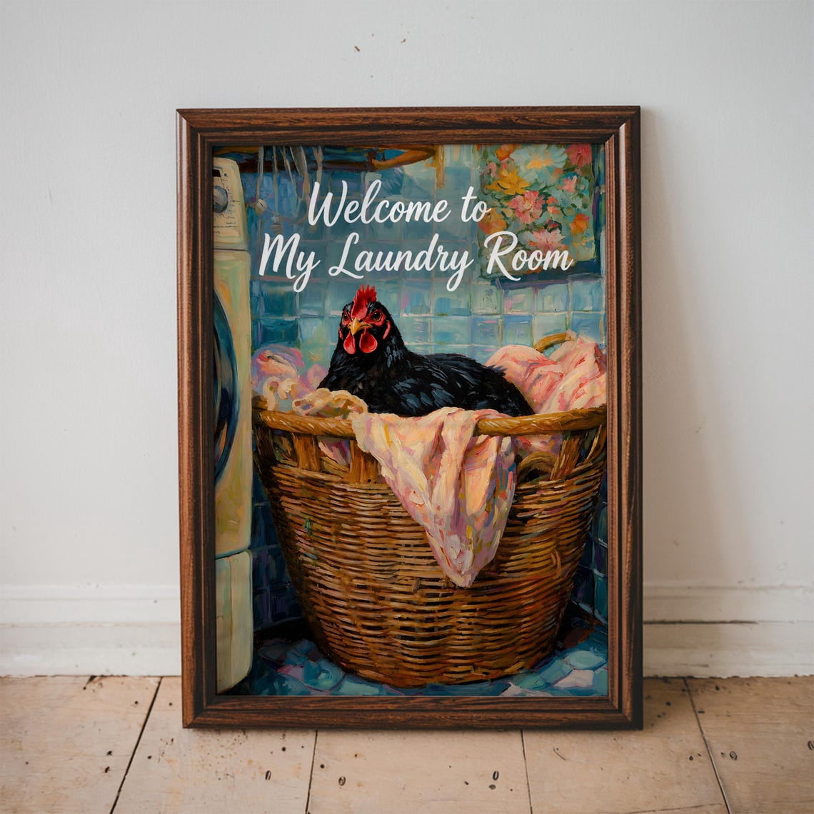 Chicken Laundry Room Farm House Art Whimsical Decor Cute For Home ...