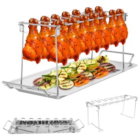 Emlimny Chicken Leg Wing Rack, 14 Slots, Stainless Steel Roaster Stand ...