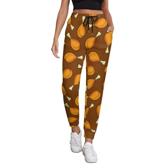 Chicken Legs 1 Women's Sweatpants Joggers with Pockets, Comfy Sweat ...