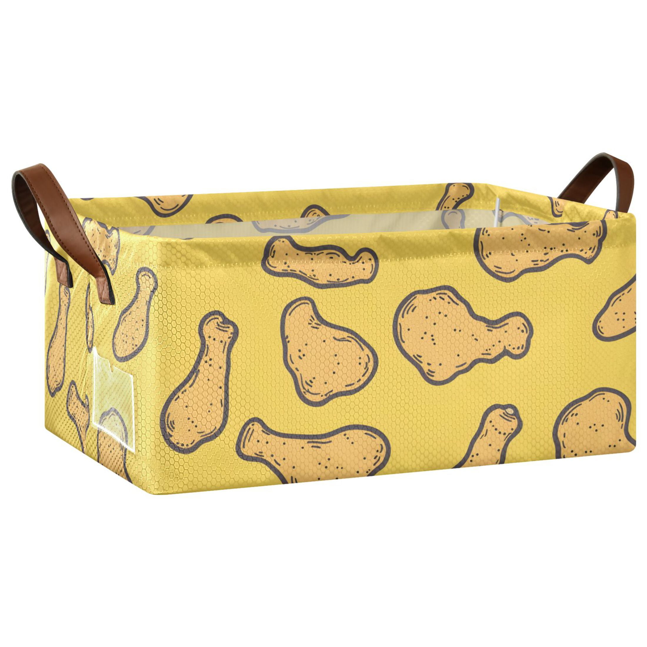 Chicken Legs Collapsible Storage Bins Fabric Shelf Baskets with Handles ...