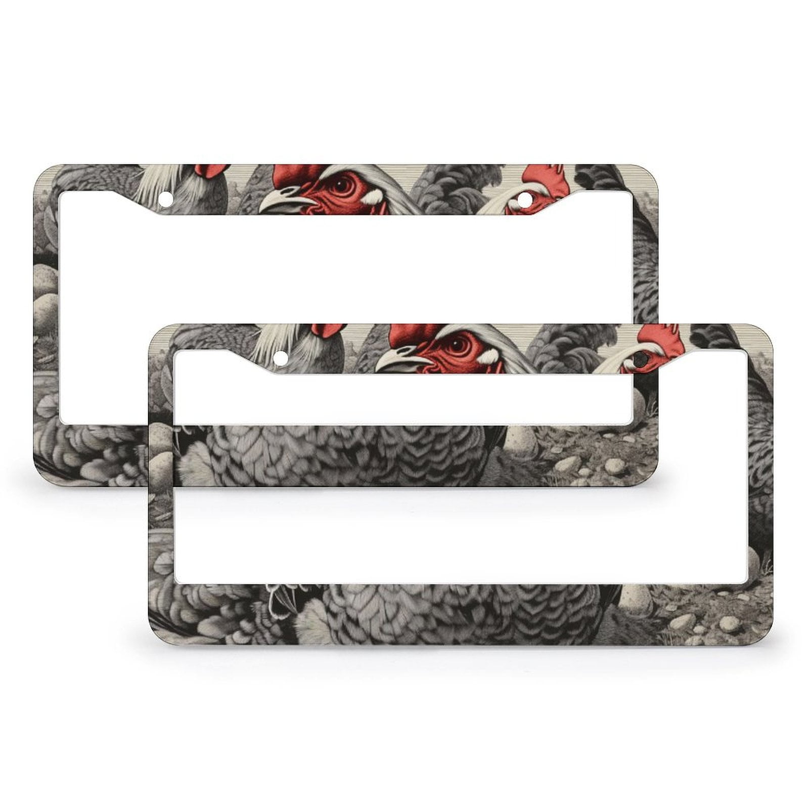 Chicken License Plate Cover 2 Pack Vintage Farm Rooster Hen Funny ...