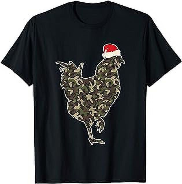 Chicken Lover Christmas Camouflage Pattern Santa Hat T-Shirt - Walmart.com