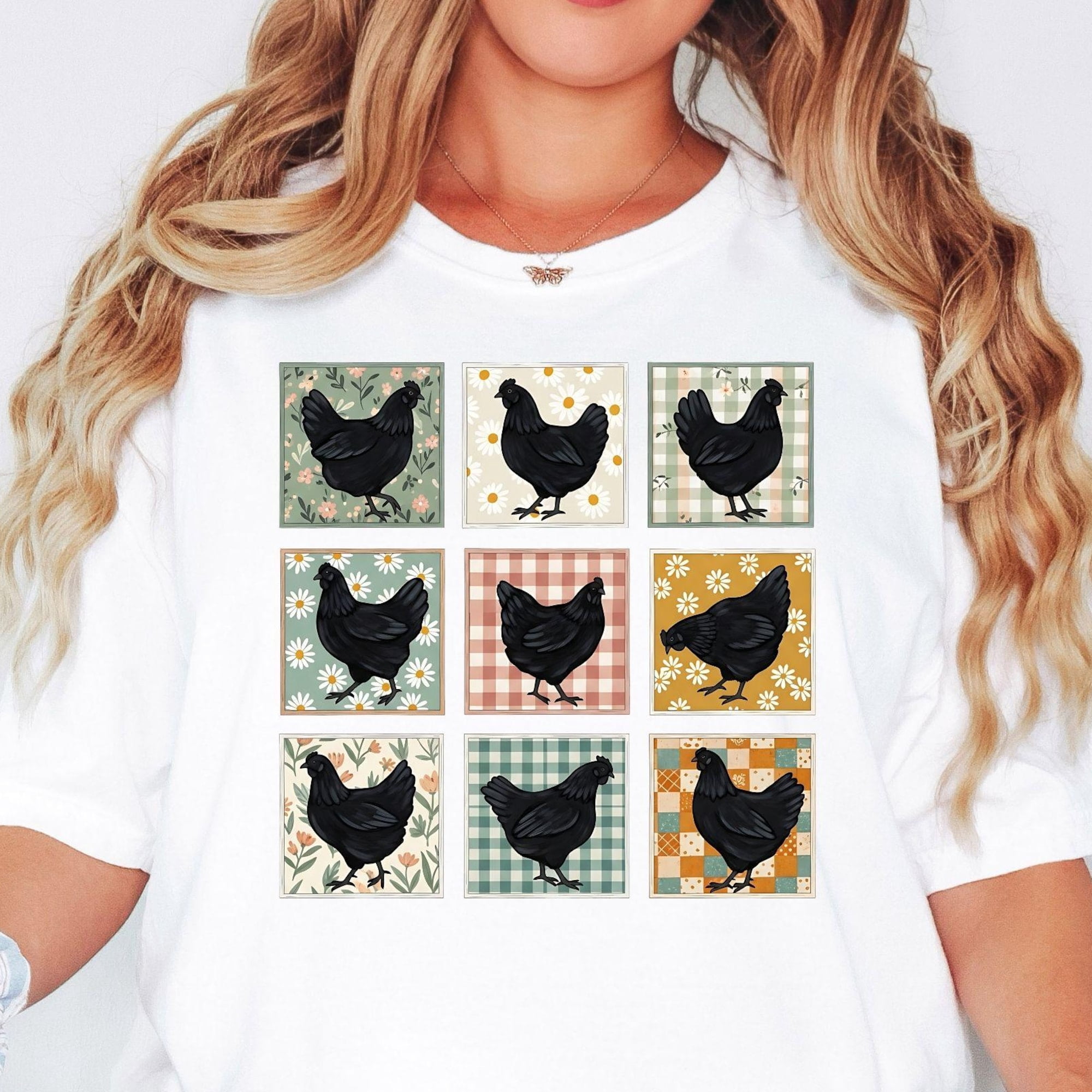 Chicken Lover Shirt Chicken Art Tee Cottagecore Farm Graphic Shirt ...