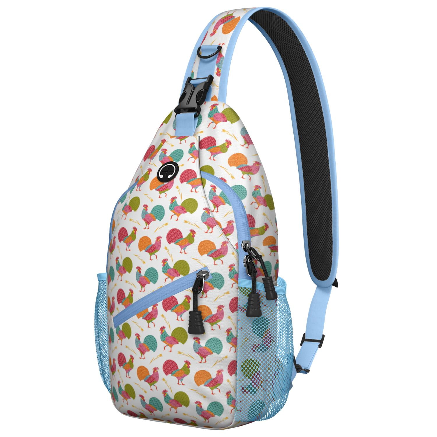 Chicken Lovers Sling Backpack, Funny Farmhouse Egg Hen Rooster Pattern ...