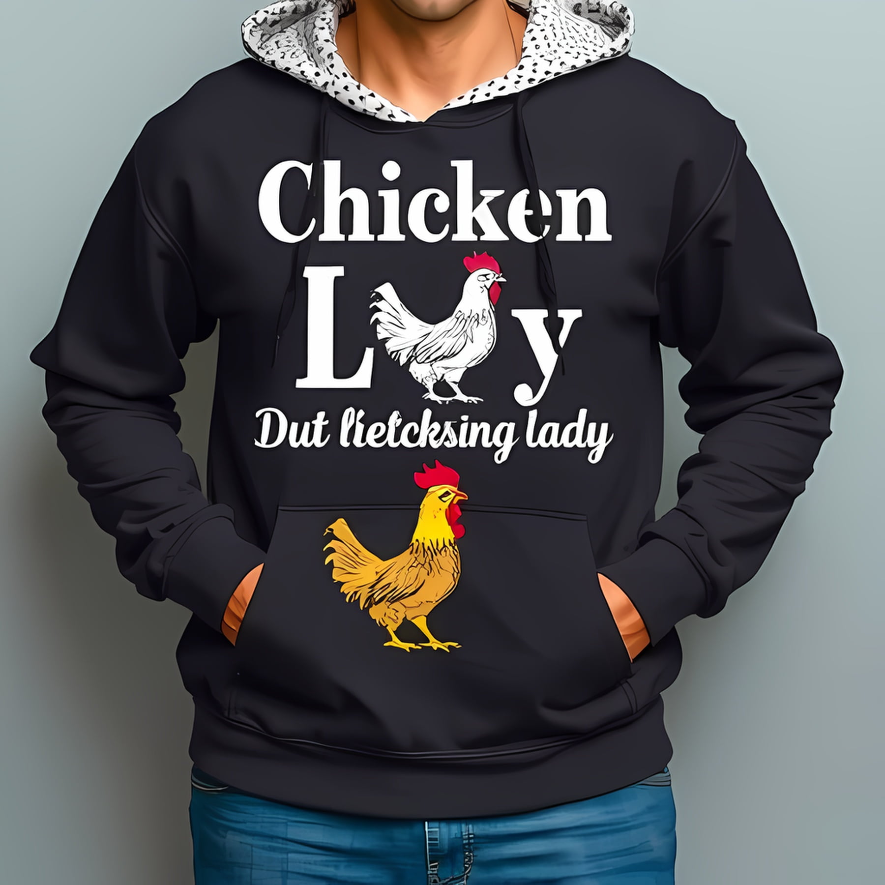 Chicken Loy 3D Hoodie - Fun Poultry Graphic with Dutch Humor Relaxed ...