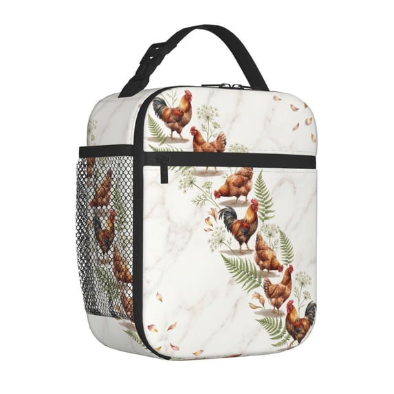Chicken Lunch Box, Compact Matte Tone Rooster Insulated Tote, Reusable ...