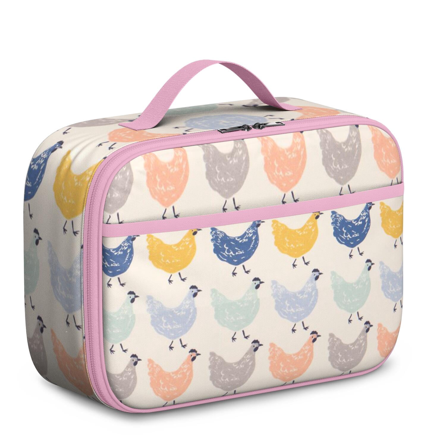 Chicken Lunch Tote – Cartoon Chick Rooster Hen Farm Insulated Lunch Bag ...