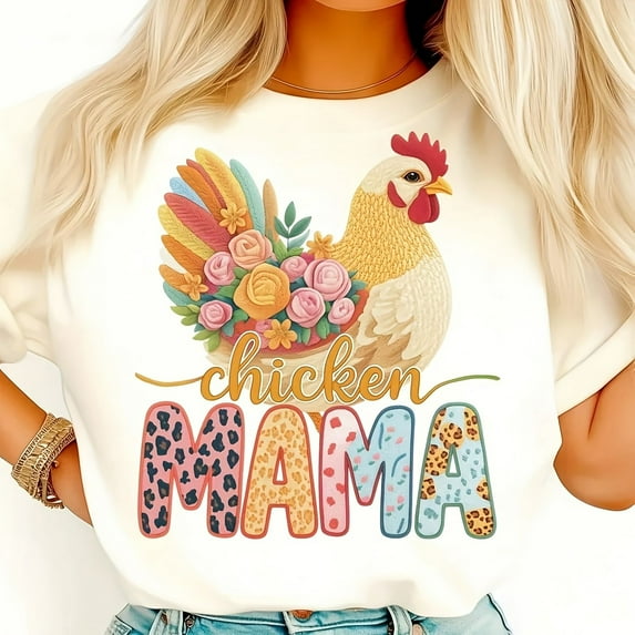 Chicken Mama, Farm Mom, Floral Hen, Embroidery Hen, Country Mama, B1Oho ...