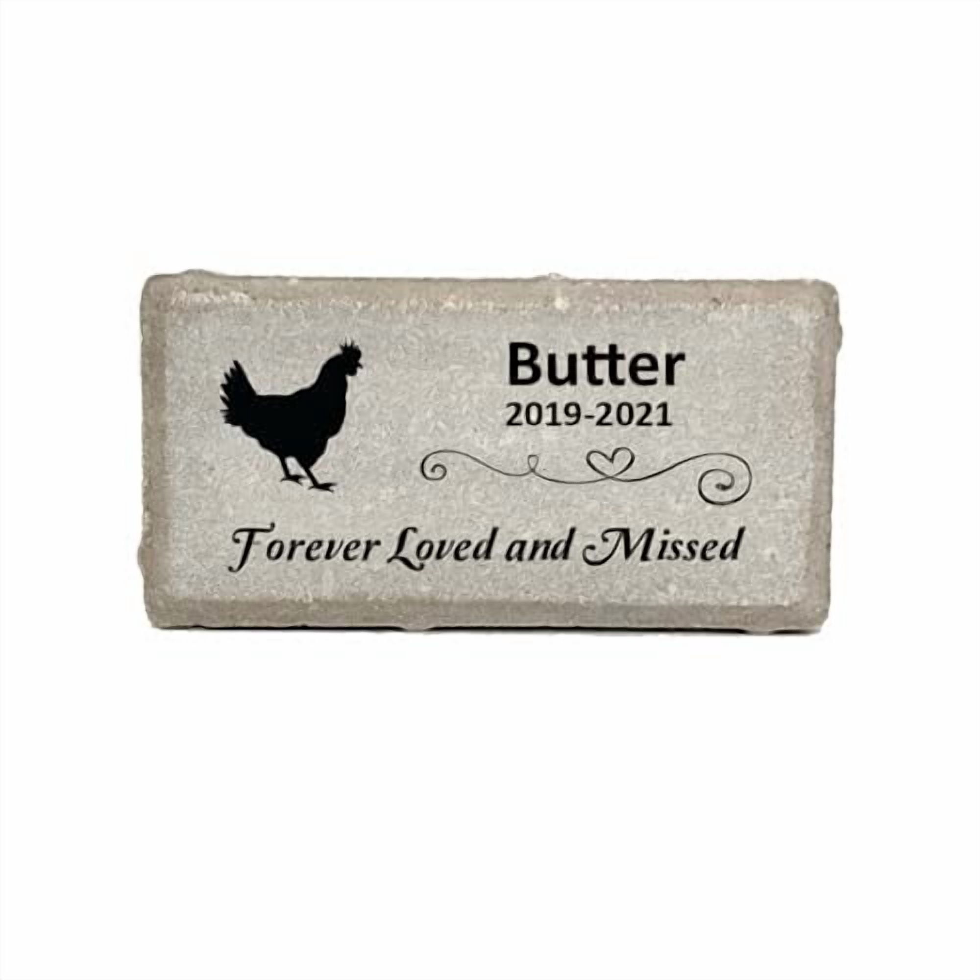 Chicken Memorial Stone - Chicken Forever Loved and Missed - Real Stone ...