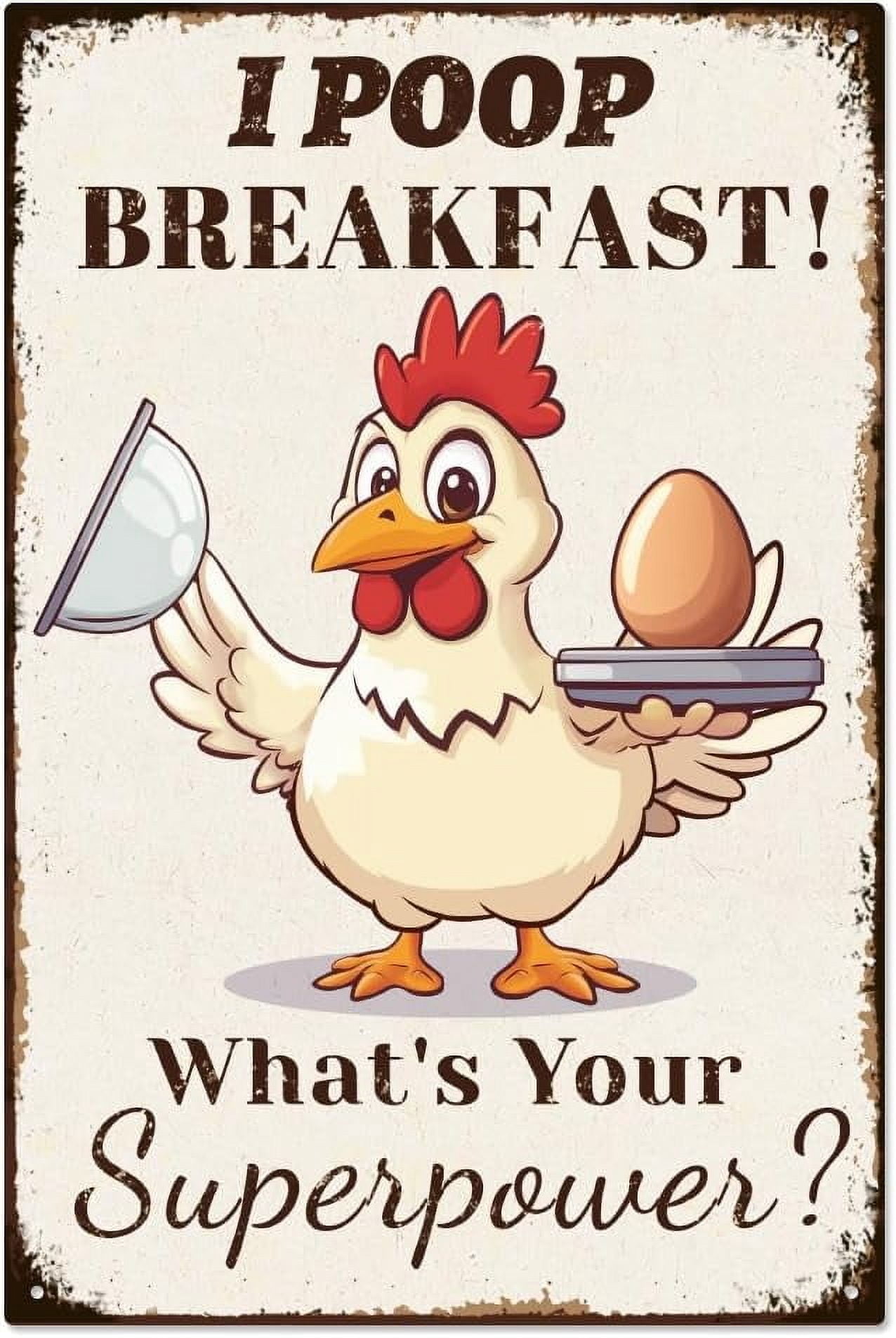 Chicken Metal Tin Sign Funny Chicken Coop Signs Retro Chicken Tin Sign ...