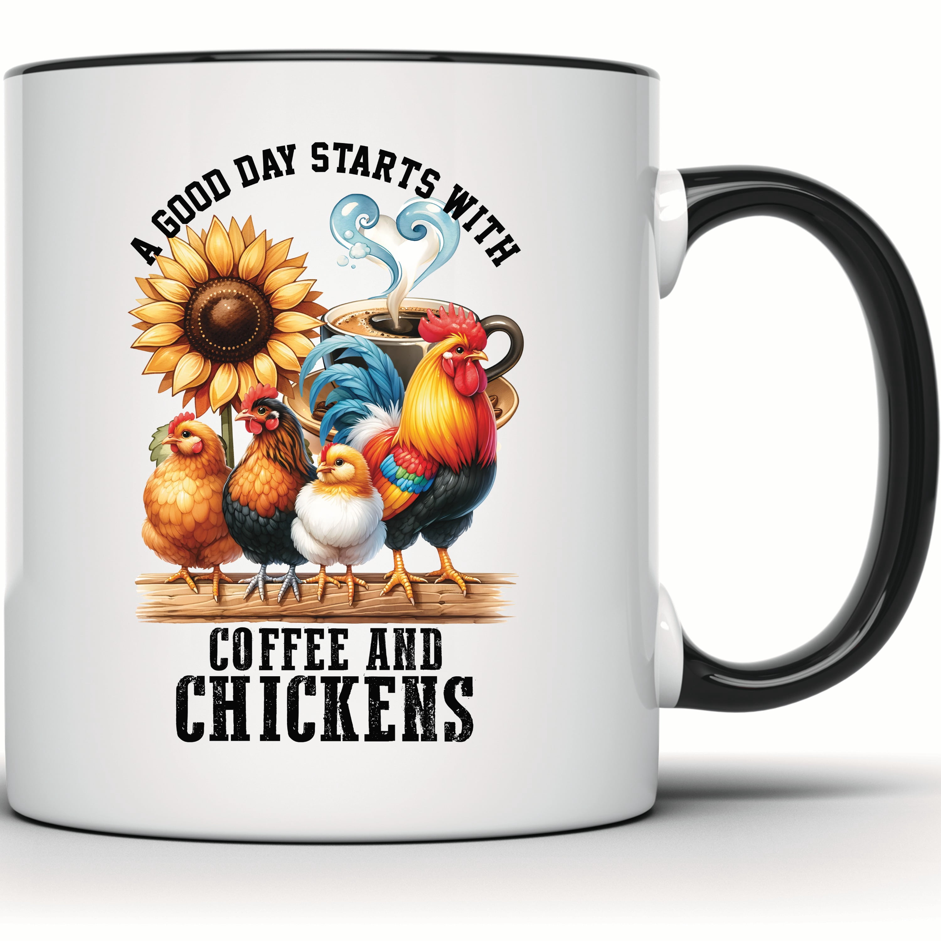 Chicken Mug, Farmhouse Decor, Rooster Sunflower Coffee Cup, Funny ...