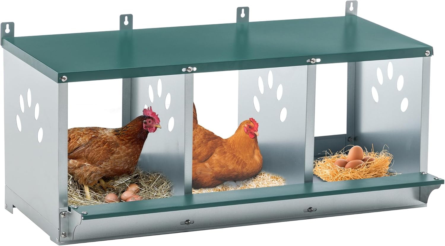 Chicken Nest Box, 3 Compartment Nesting Box, 3 Room Metal Nesting Boxes ...