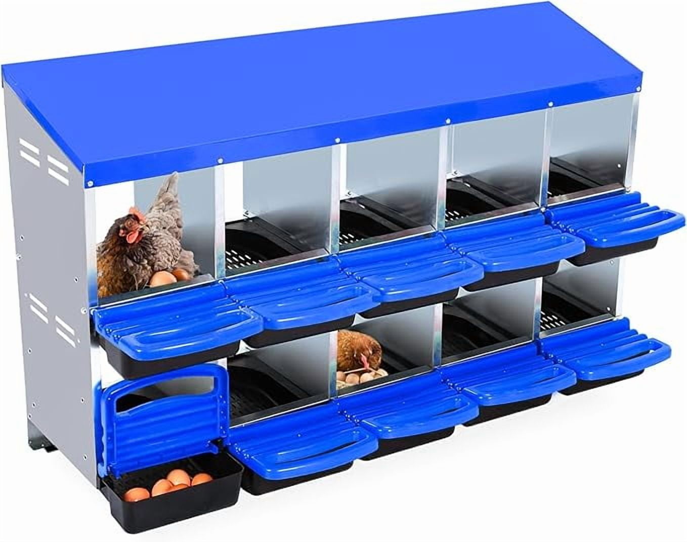 Chicken Nesting Box,10 Compartment Roll Away Nesting Box for Laying ...