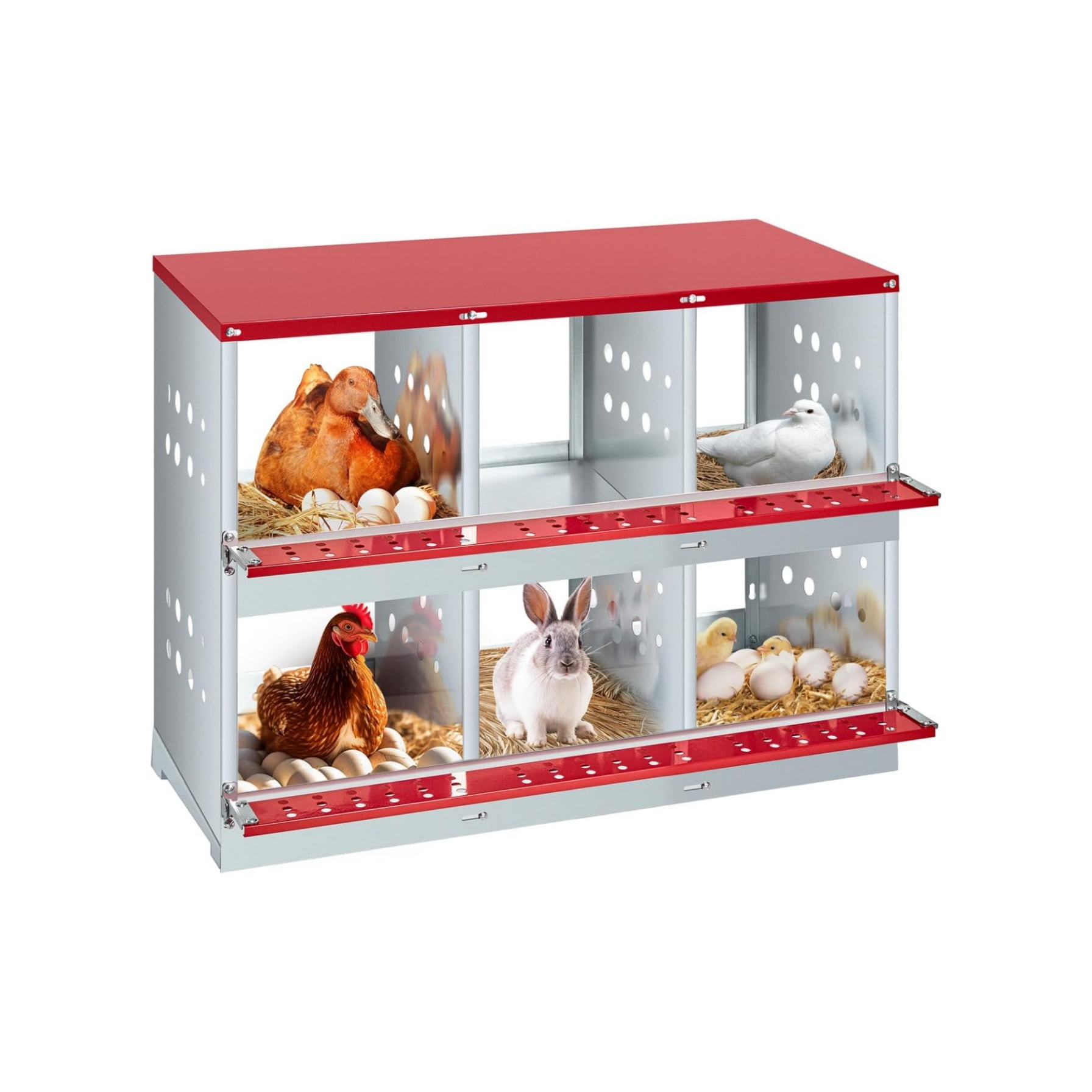 Chicken Nesting Box, 3/6/8 Compartment Nesting Box, Easy Egg Collection ...