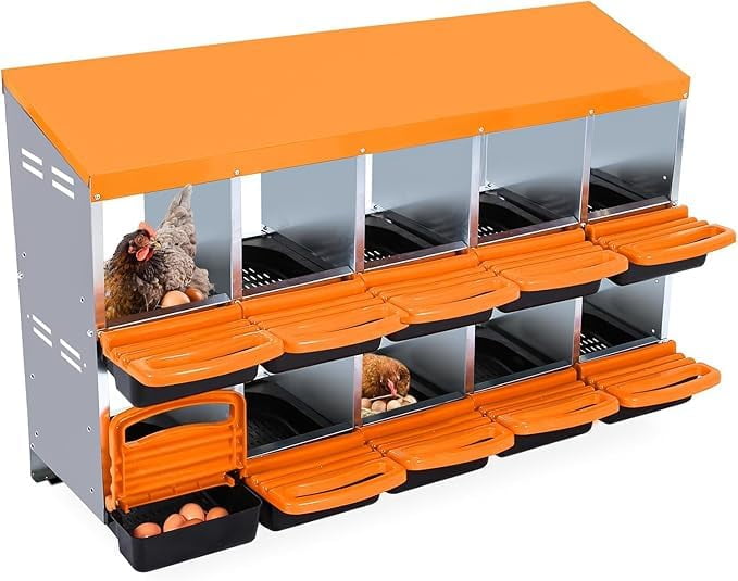 Chicken Nesting Box,6 Compartment Metal Nesting Box,Chickens Laying Egg ...