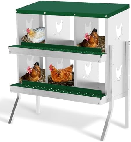Chicken Nesting Box, 6 Hole Chicken Nesting Box with Legs, Metal ...