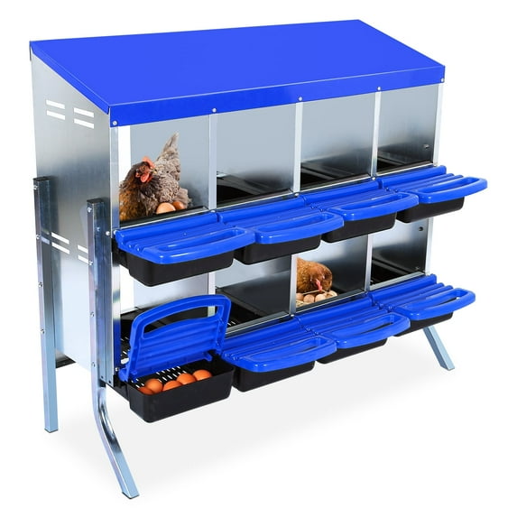 Chicken Nesting Box, 8 Compartment Roll Away Design for High-Volume Egg ...