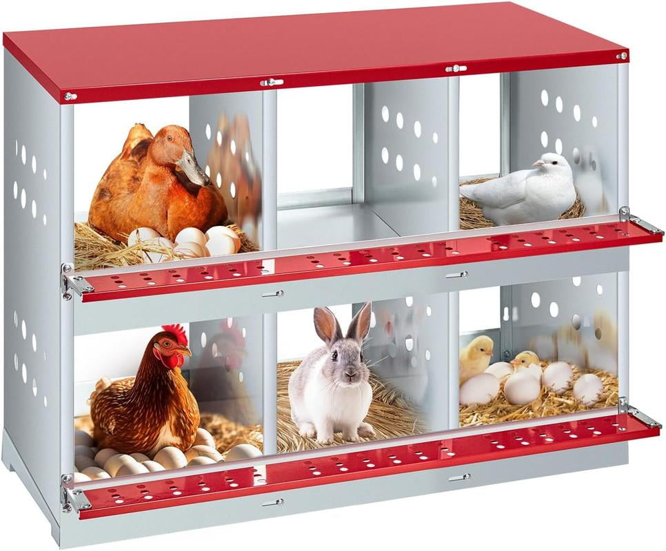 Chicken Nesting Box - Heavy Duty Chicken Coop Equipment with Vented ...