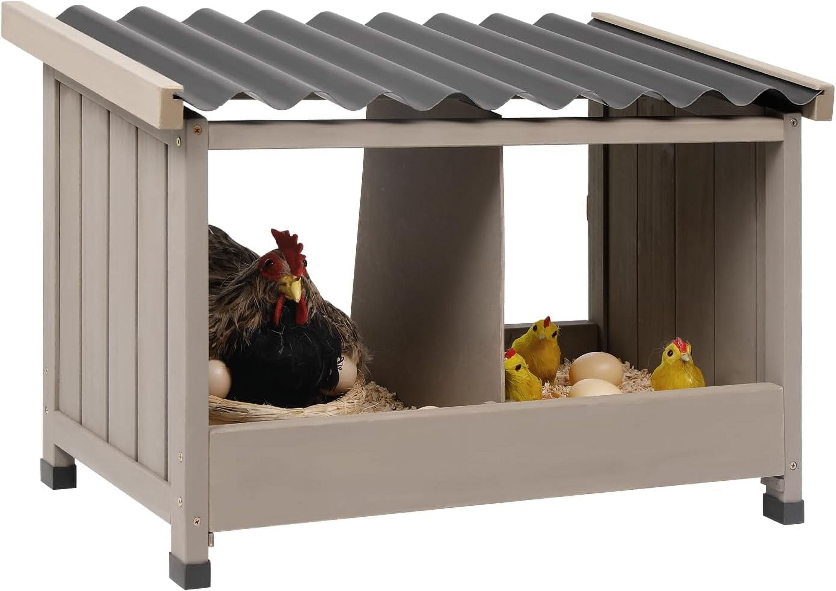 Chicken Nesting Box, Wall-Mounted Wooden Chicken Coop Accessories with ...