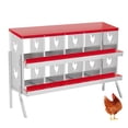 Chicken Nesting Box with Removable Tray, Heavy Duty Galvanized Steel ...