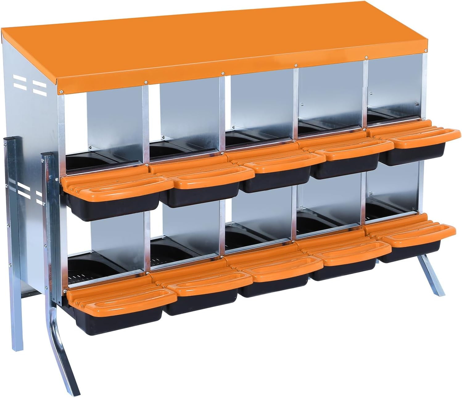 Chicken Nesting Boxes,10 Compartment Metal Roll Away Nest Box for ...