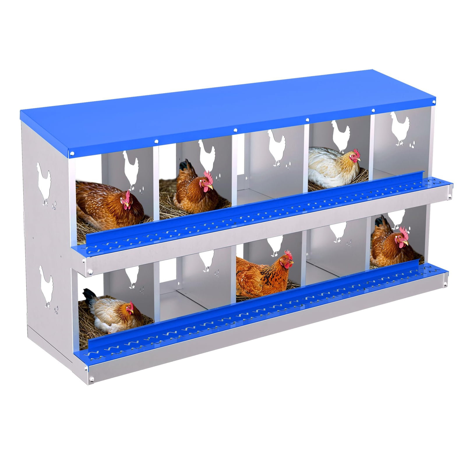 Chicken Nesting Boxes, 10-Hole Roll Away Nest Box for Chicken Coop ...