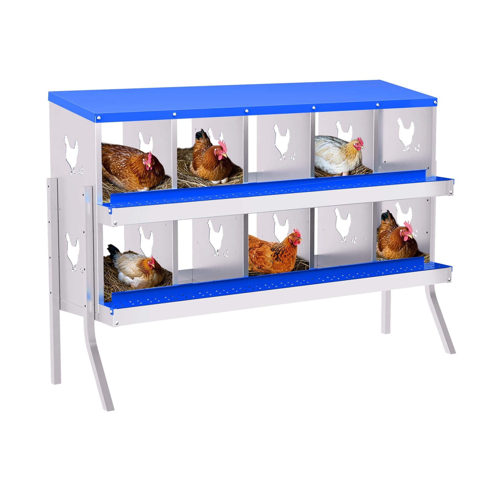 Chicken Nesting Boxes, 10-Hole Roll Away Nest Box for Chicken Coop ...
