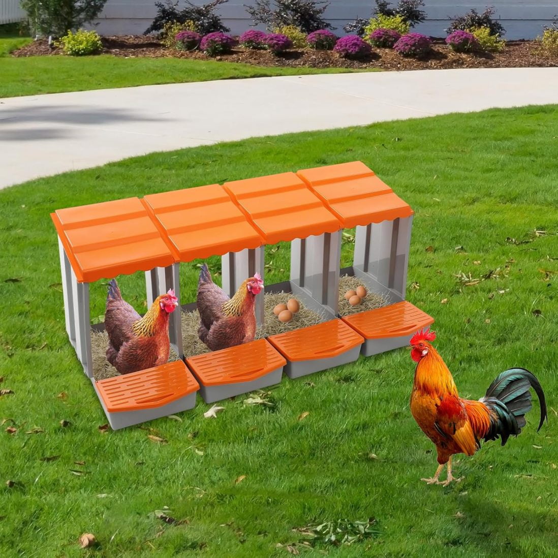Chicken Nesting Boxes, 4 Holes Wall Mounted Nesting Boxes for Laying ...