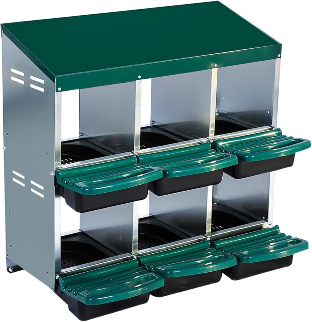 Chicken Nesting Boxes 6 Cells Metal Chicken Nesting Box - Heavy Duty ...